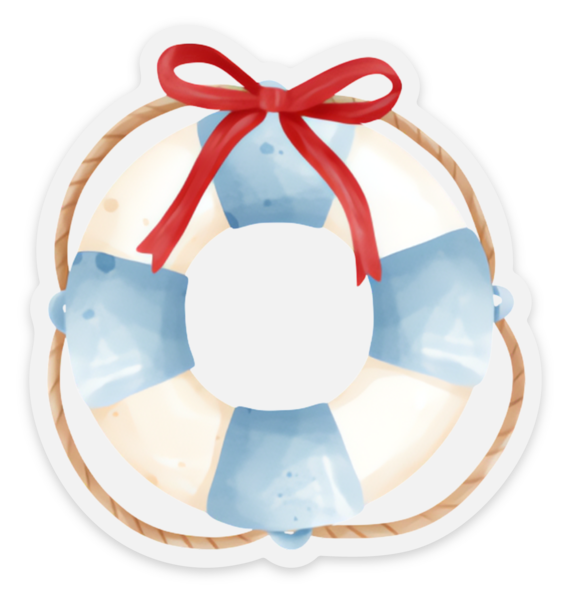 Watercolor Life Preserver Sticker – Erie and Anchor